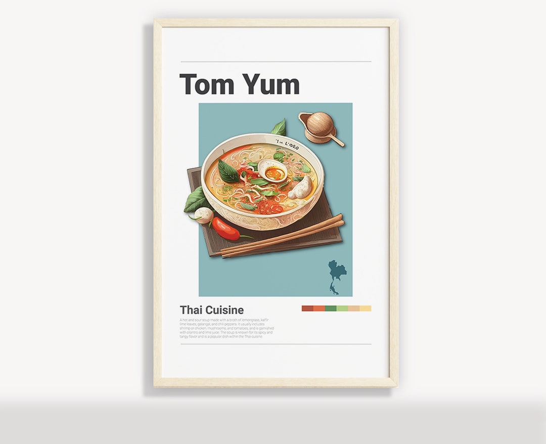 TOM YUM SOUP Minimalist Thai Poster Wall Art Decor Digital - Etsy
