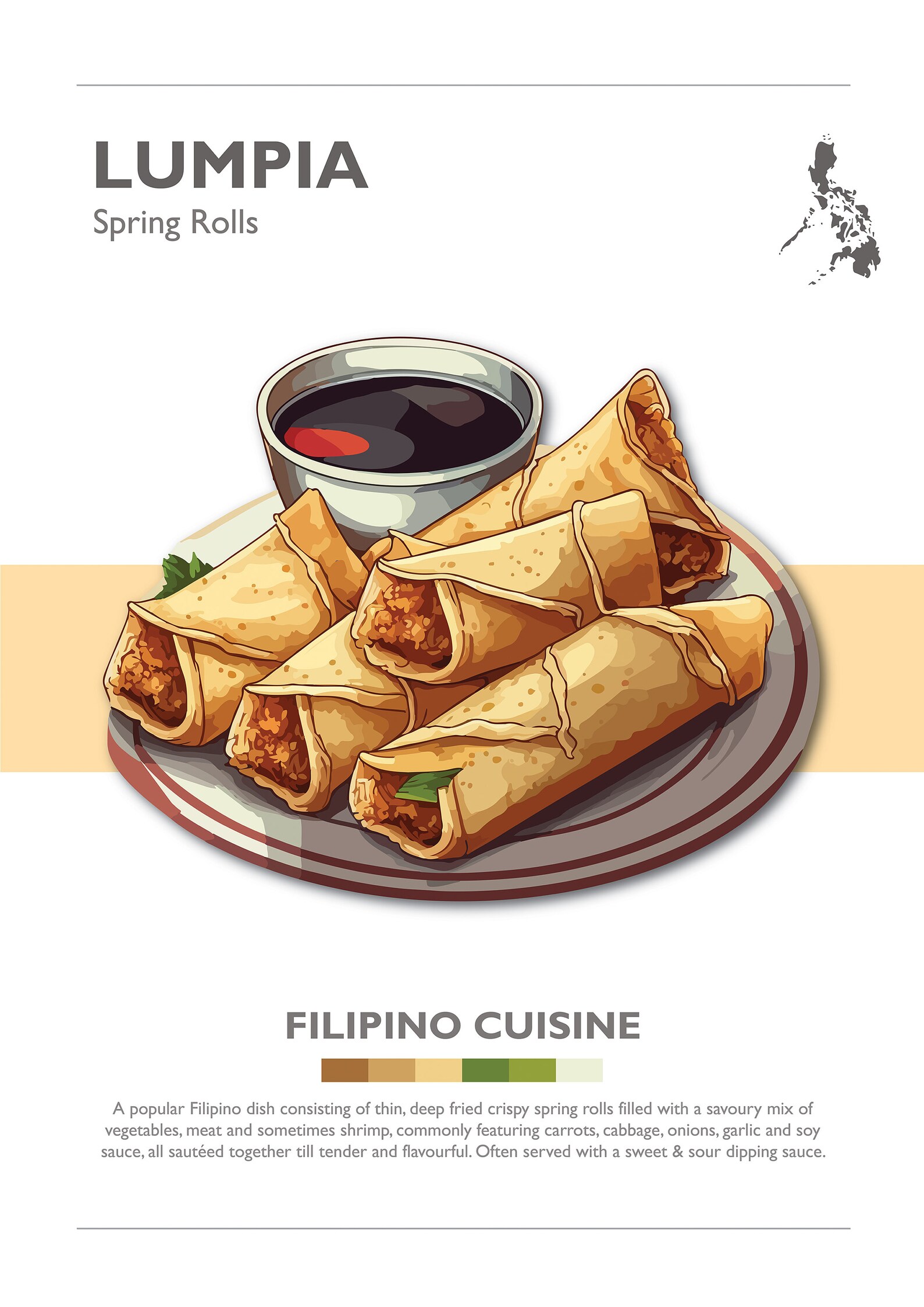 Philippines Food Poster Bundle Set of 3 Wall Art Decor Minimalist ...
