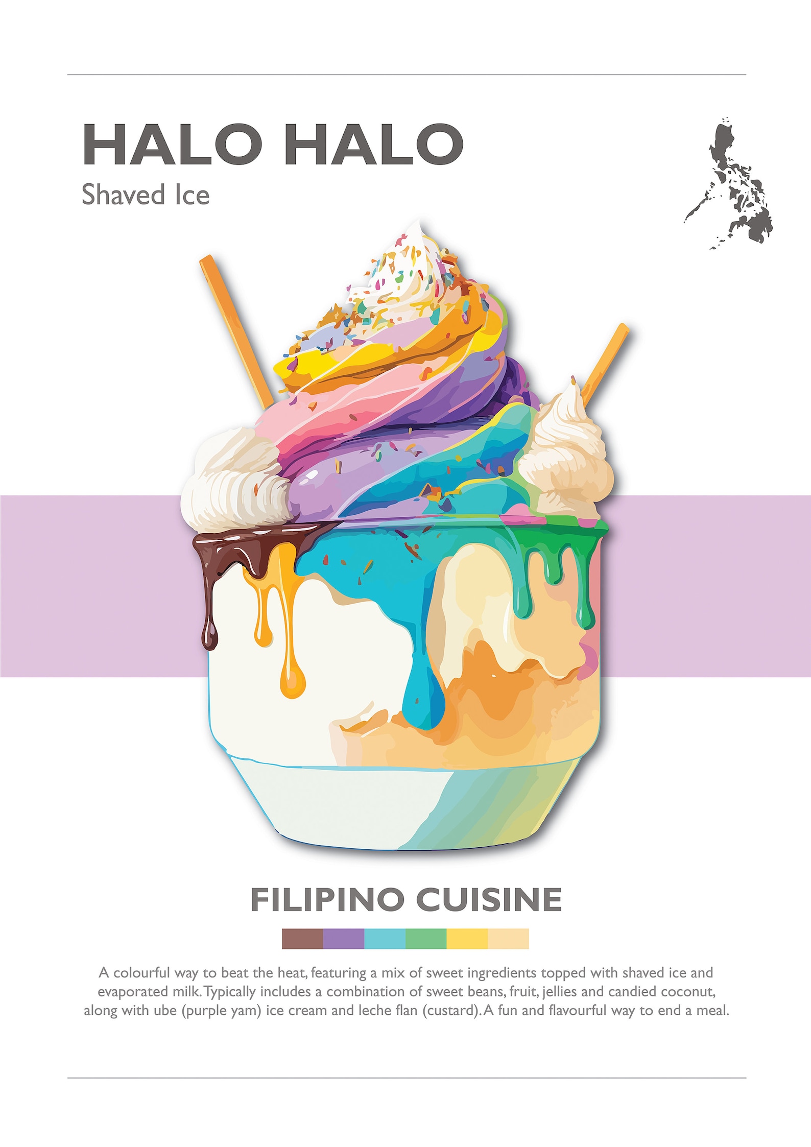 Philippines Food Poster Bundle Set of 3 Wall Art Decor Minimalist ...