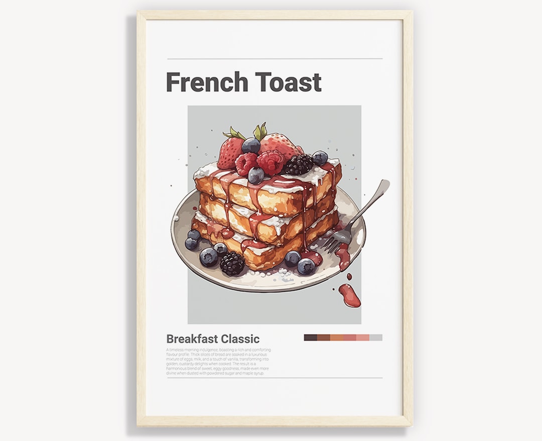FRENCH TOAST POSTER | Breakfast Poster | Minimalist Wall Art Decor ...