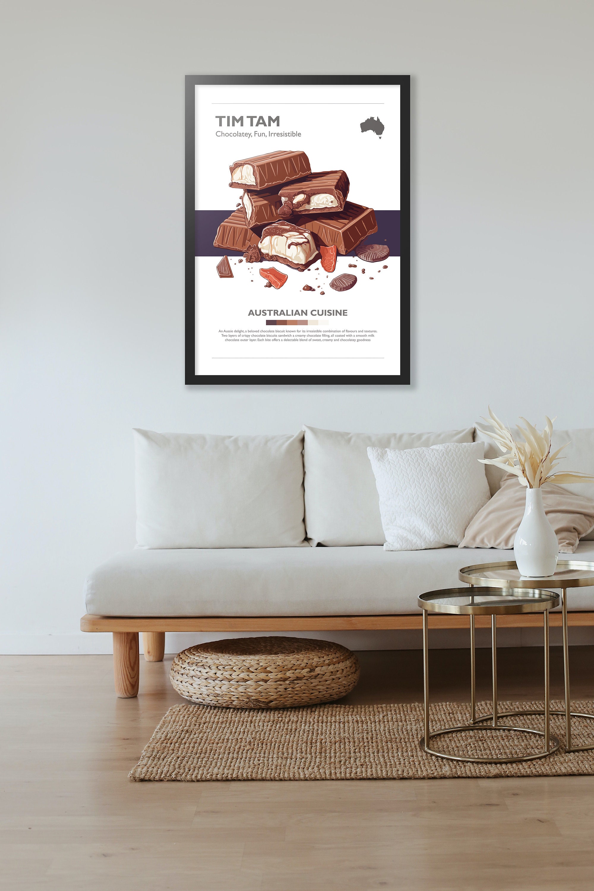 AUSTRALIAN TIM TAM Poster Minimalist Wall Art Decor Digital Prints ...