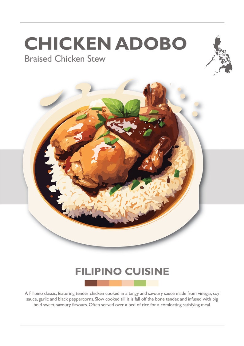 Philippines Food Poster Bundle Set of 3 Wall Art Decor Minimalist ...