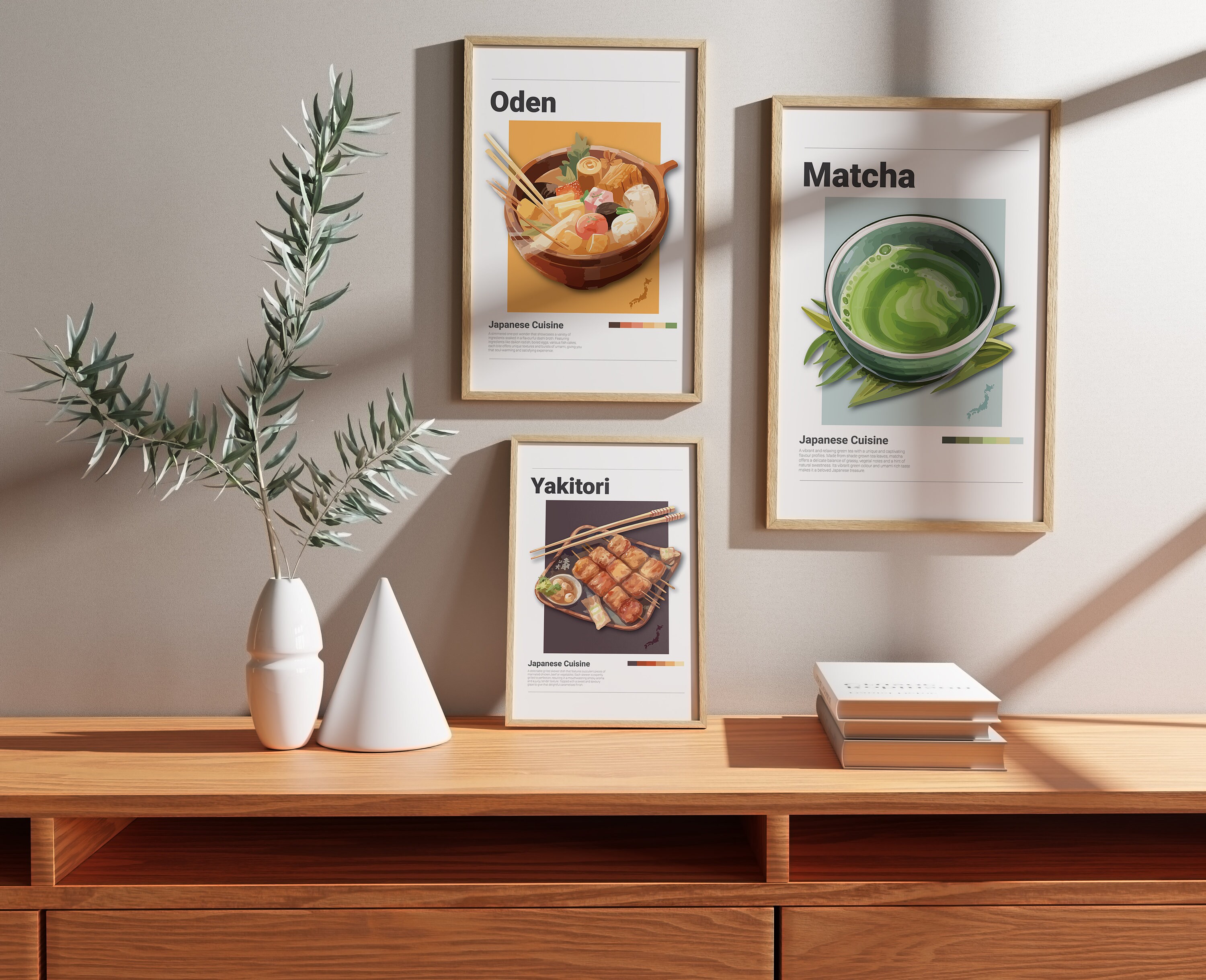 Japanese Food Poster Bundle Set of 3 Wall Art Decor Minimalist Digital ...