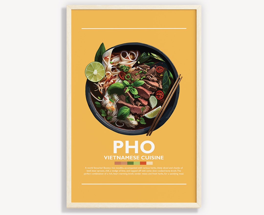 PHO POSTER Minimalist Vietnamese Wall Art Decor Digital - Etsy