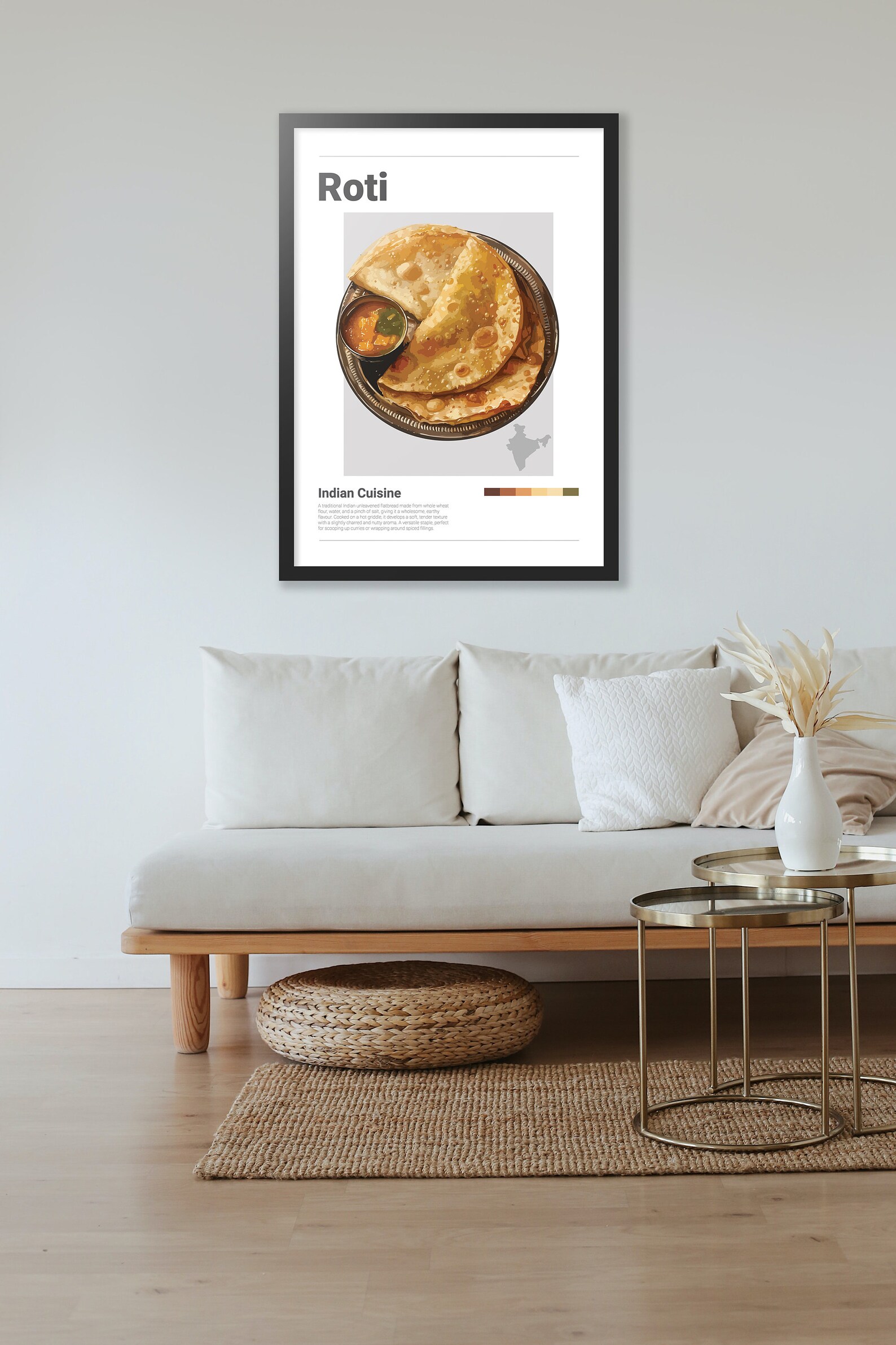 INDIAN ROTI POSTER Minimalist Wall Art Decor Digital Prints Poster Art ...