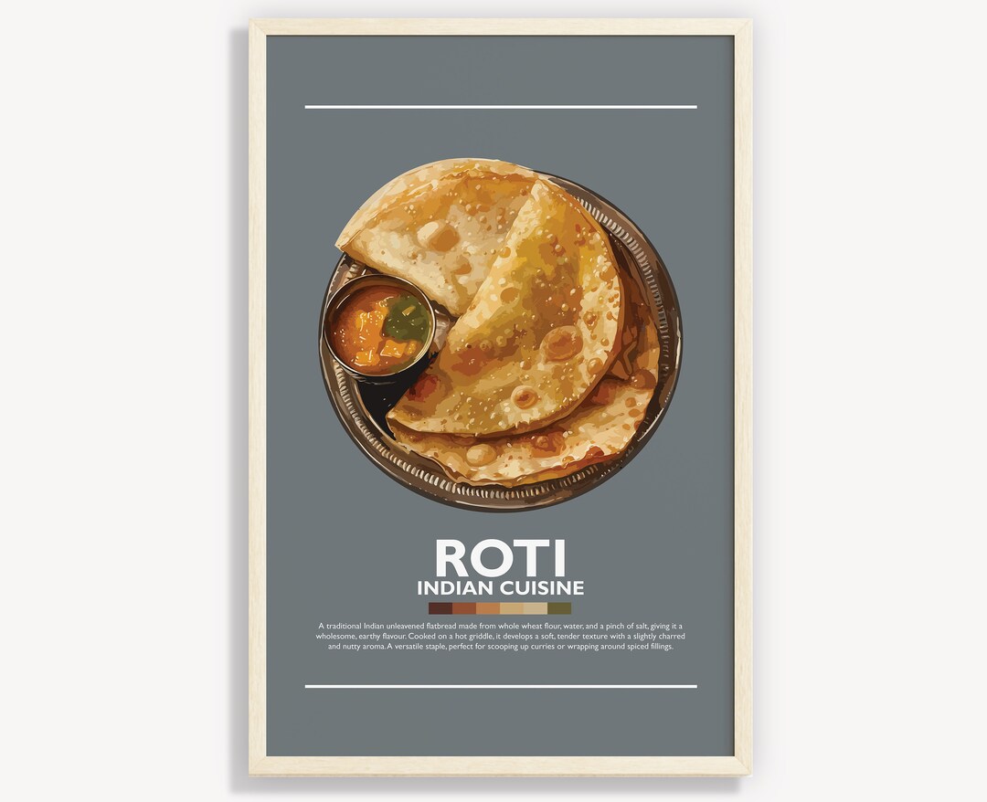 INDIAN ROTI POSTER | Minimalist Wall Art Decor | Digital Prints Poster ...