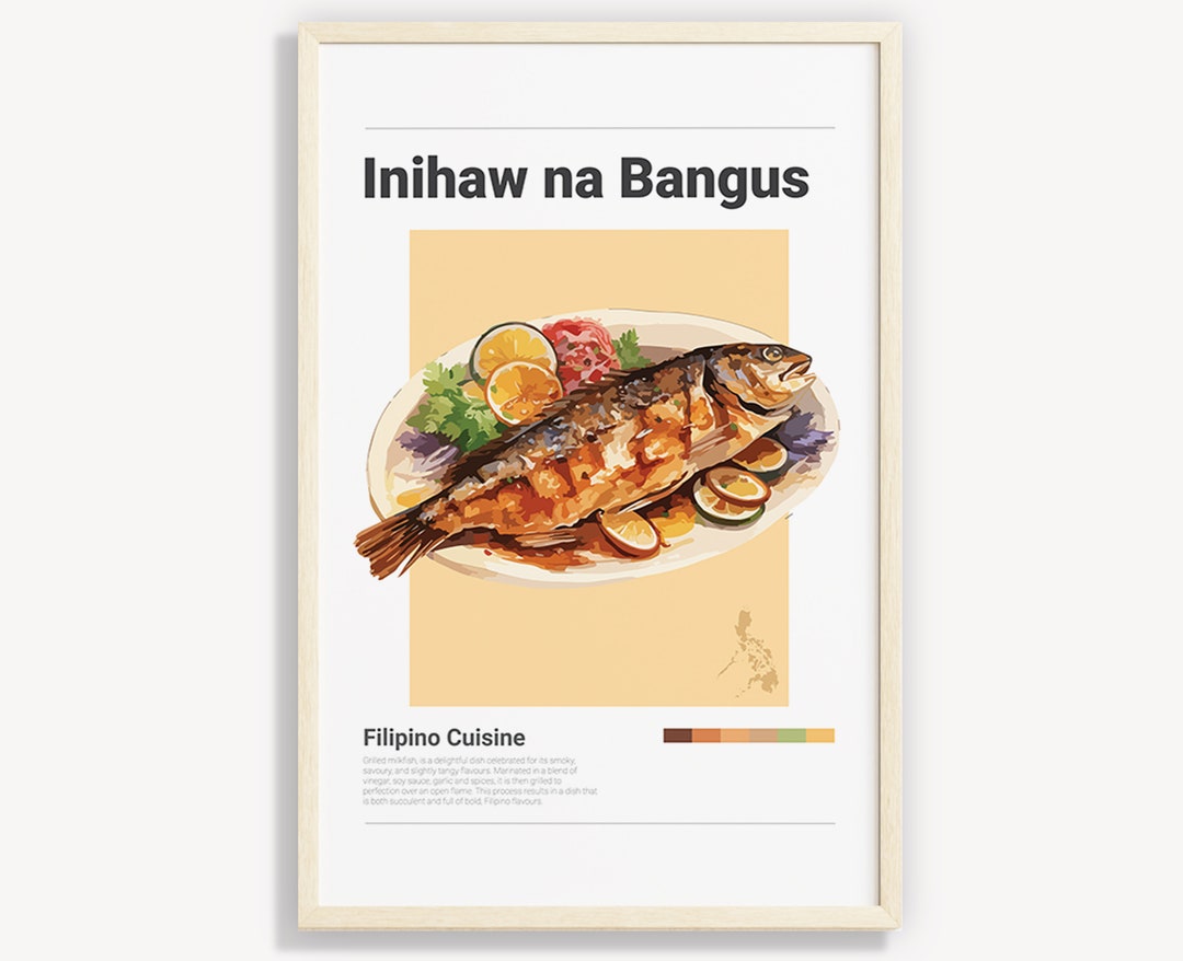 INIHAW Na BANGUS POSTER Minimalist Philippines Food Wall Art - Etsy