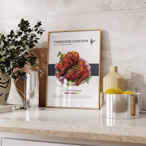 TANDOORI CHICKEN POSTER | Minimalist Indian Tandoor Chicken Wall Art ...