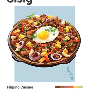 Set of 3 Minimalist Philippines Food Poster Bundle | Wall Art Decor ...