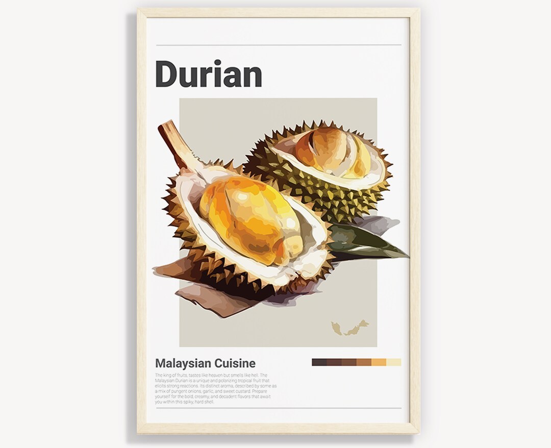 MALAYSIAN DURIAN POSTER | Minimalist Wall Art Decor | Digital Prints ...