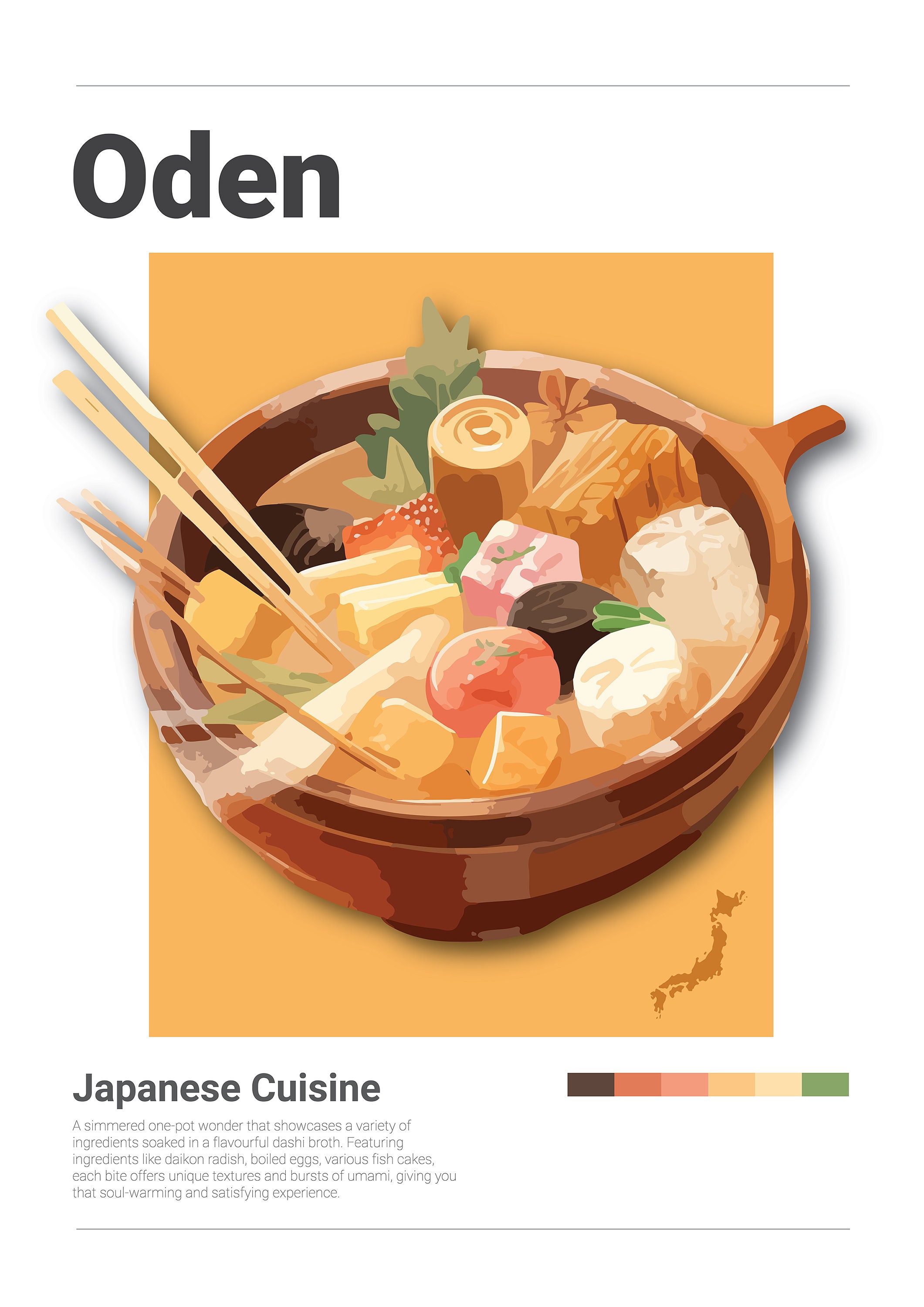 Japanese Food Poster Bundle Set of 3 Wall Art Decor Minimalist Digital ...