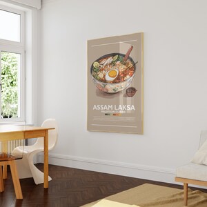 Minimalist Malaysian Assam Laksa Poster Wall Art Decor Digital Prints ...