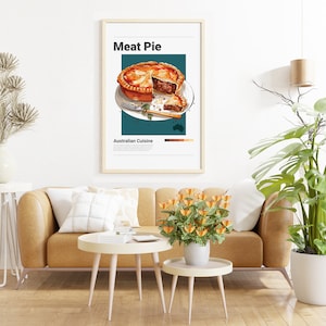 AUSTRALIAN MEAT PIE Poster Minimalist Wall Art Decor Digital Prints ...