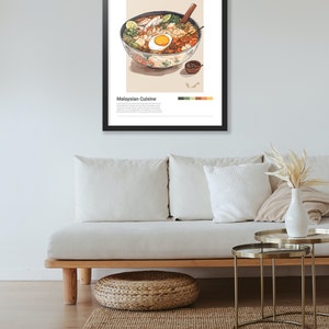 Minimalist Malaysian Assam Laksa Poster | Wall Art Decor | Digital ...