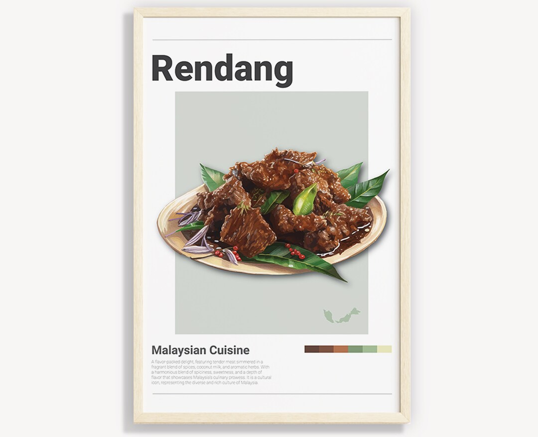 MALAYSIAN RENDANG POSTER Minimalist Wall Art Decor Digital - Etsy