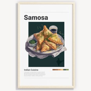 INDIAN SAMOSA POSTER | Minimalist Indian Samosa Wall Art Decor ...