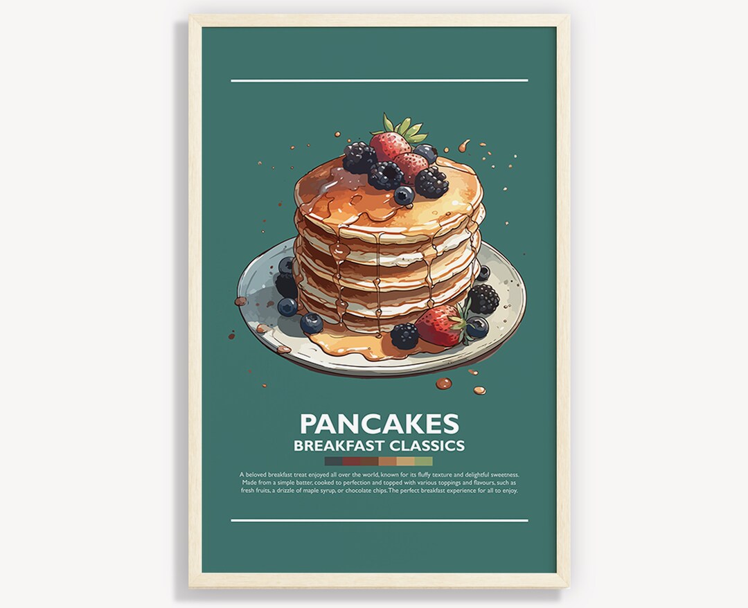 PANCAKES POSTER Breakfast Poster Minimalist Wall Art Decor - Etsy