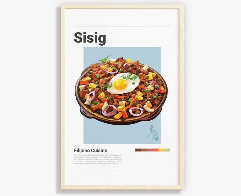 PORK SISIG POSTER Minimalist Philippines Food Wall Art Decor - Etsy