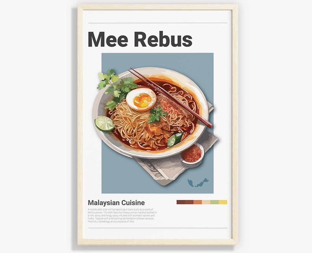 MEE REBUS POSTER Minimalist Malaysian Wall Art Decor - Etsy