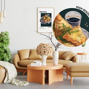 INDIAN SAMOSA POSTER | Minimalist Indian Samosa Wall Art Decor ...