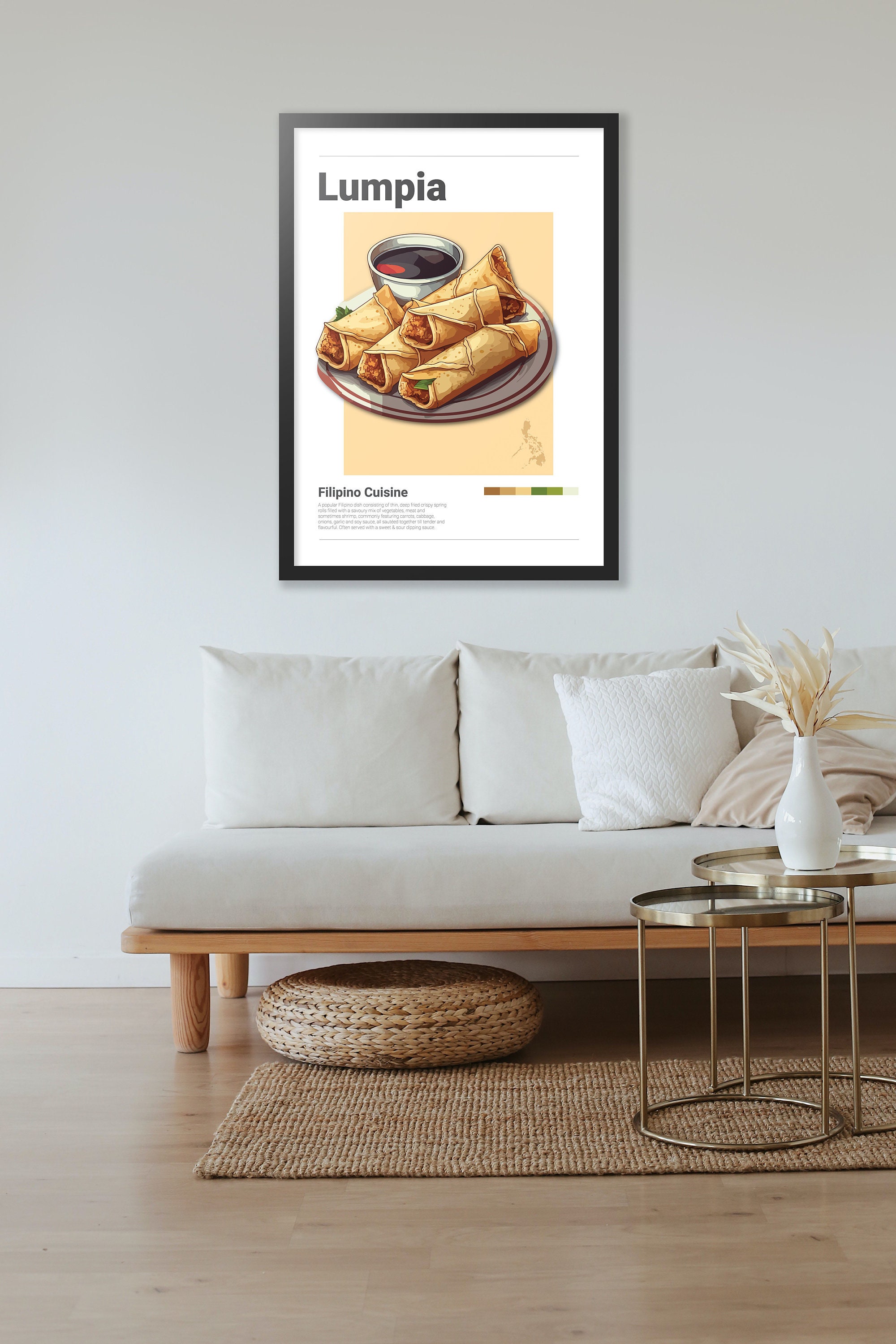 PHILIPPINES LUMPIA POSTER Minimalist Wall Art Decor Digital Prints ...