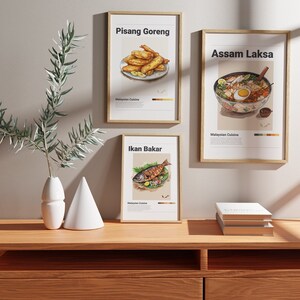 Minimalist Malaysian Food Poster Bundle | Wall Art Decor | Digital ...