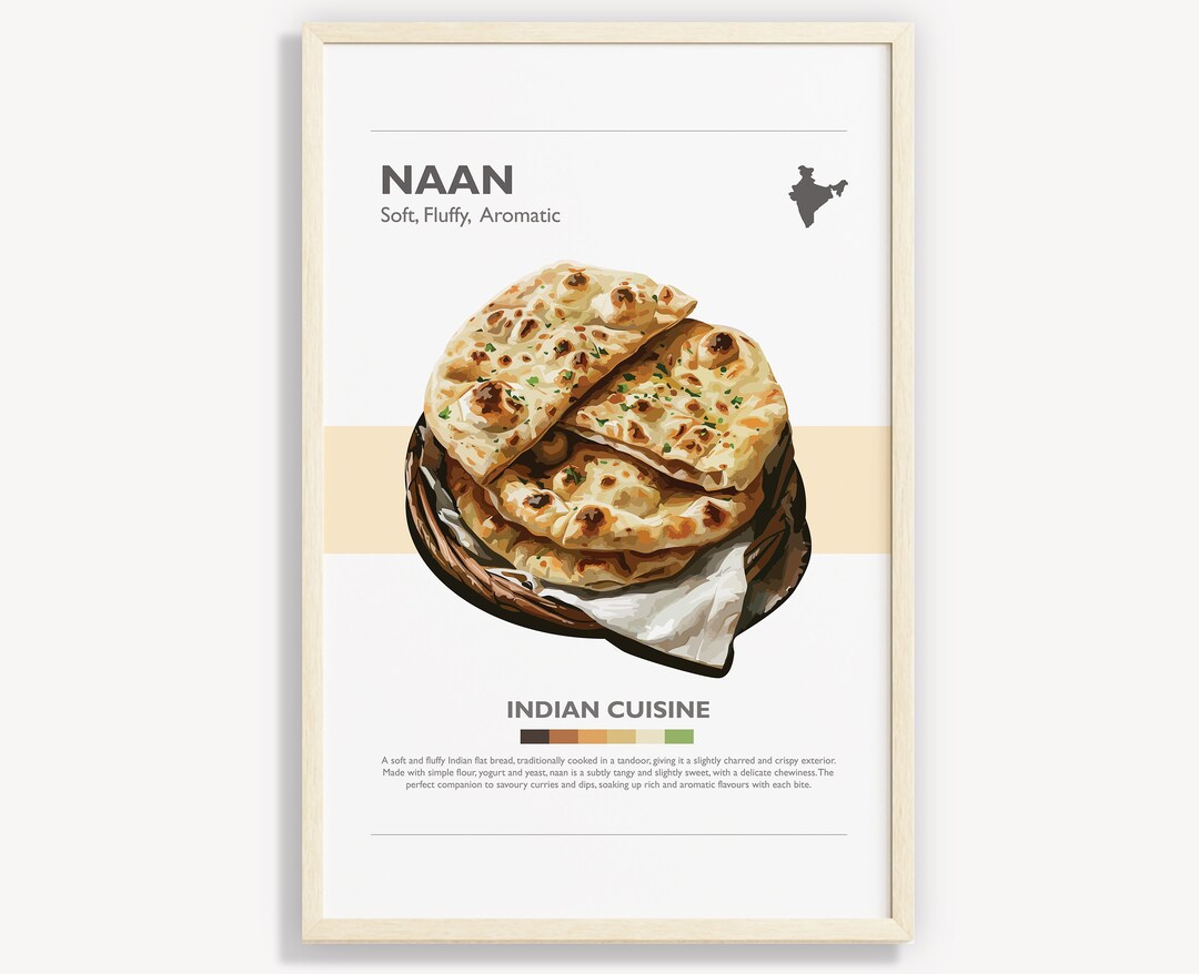 INDIAN NAAN POSTER | Minimalist Wall Art Decor | Digital Prints Poster ...