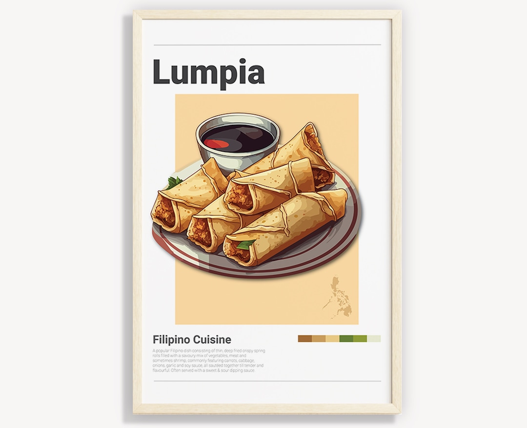 PHILIPPINES LUMPIA POSTER Minimalist Wall Art Decor Digital Prints ...