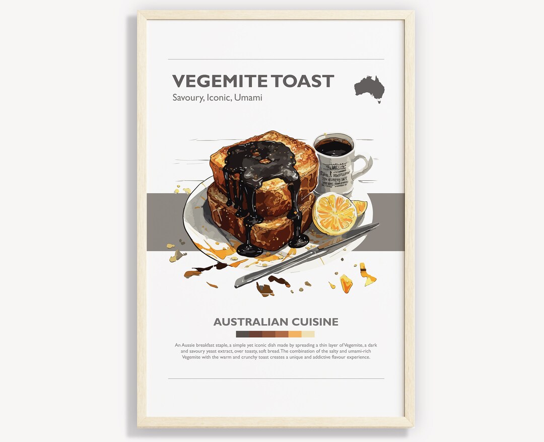 VEGEMITE TOAST POSTER Australian | Minimalist Wall Art Decor | Digital ...
