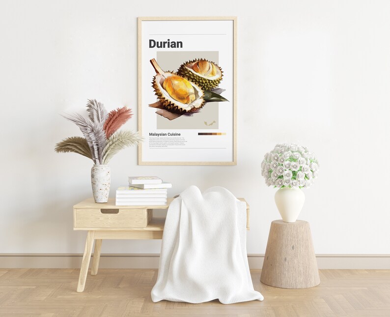 MALAYSIAN DURIAN POSTER Minimalist Wall Art Decor Digital - Etsy