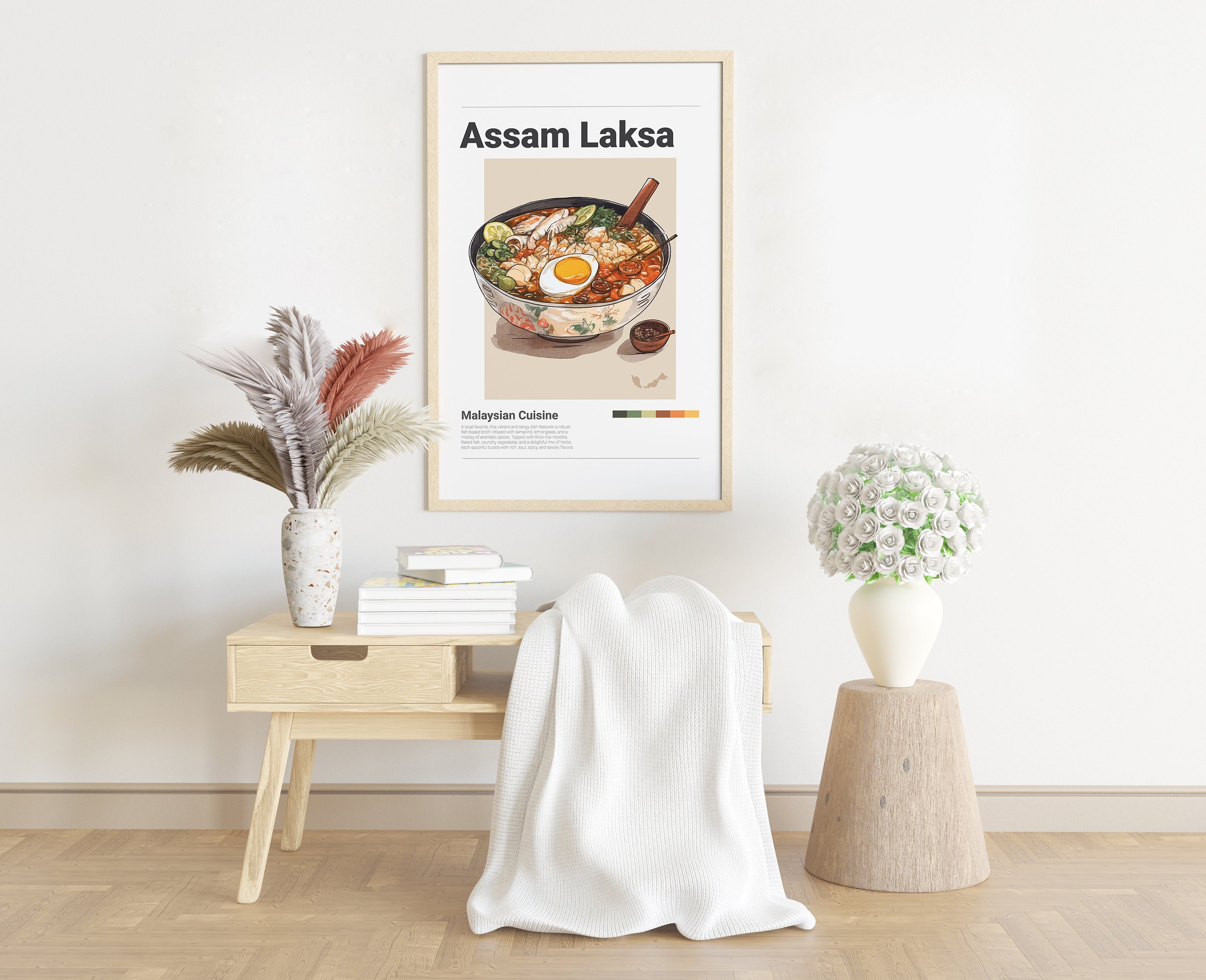 Minimalist Malaysian Assam Laksa Poster Wall Art Decor - Etsy UK