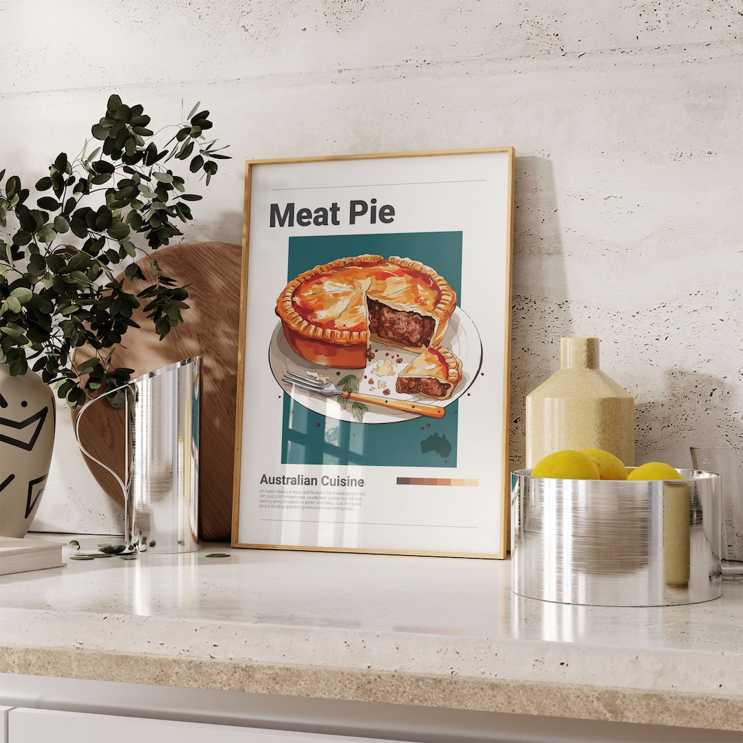 AUSTRALIAN MEAT PIE Poster | Minimalist Wall Art Decor | Digital Prints ...