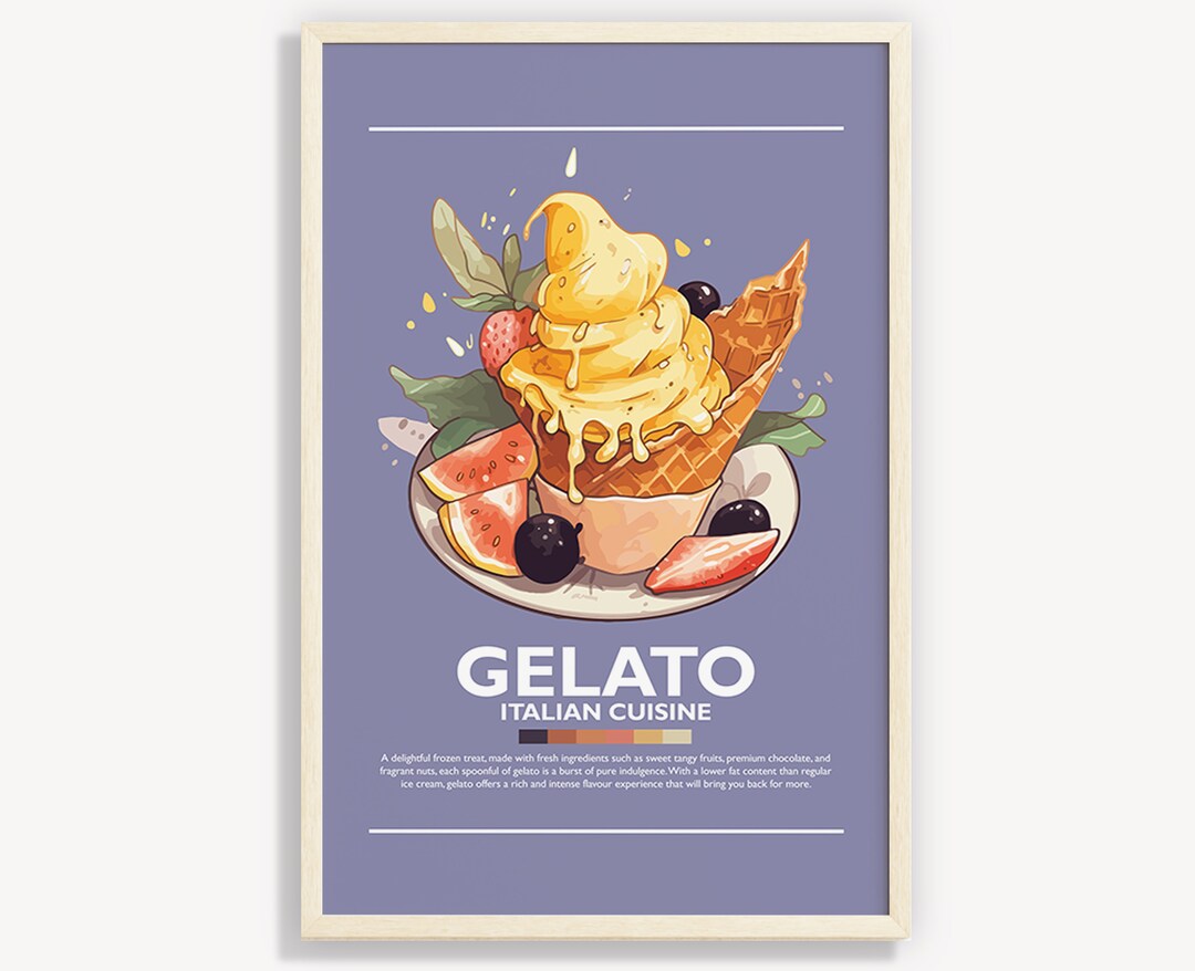 ITALIAN GELATO POSTER Minimalist Wall Art Decor Digital - Etsy