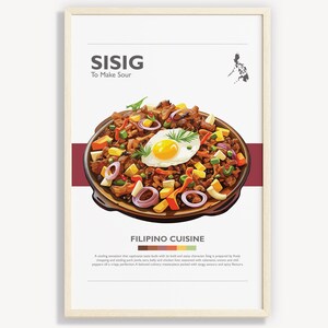 PORK SISIG POSTER | Minimalist Philippines Food Wall Art Decor ...