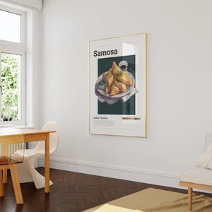 INDIAN SAMOSA POSTER | Minimalist Indian Samosa Wall Art Decor ...