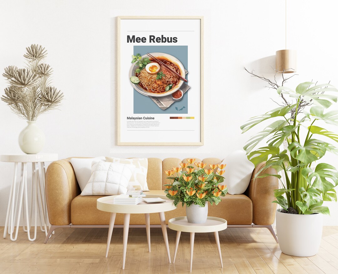 MEE REBUS POSTER Minimalist Malaysian Wall Art Decor Digital Prints ...
