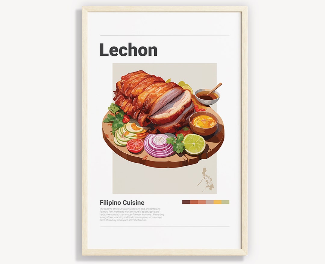 LECHON POSTER Minimalist Philippines Food Wall Art Decor - Etsy