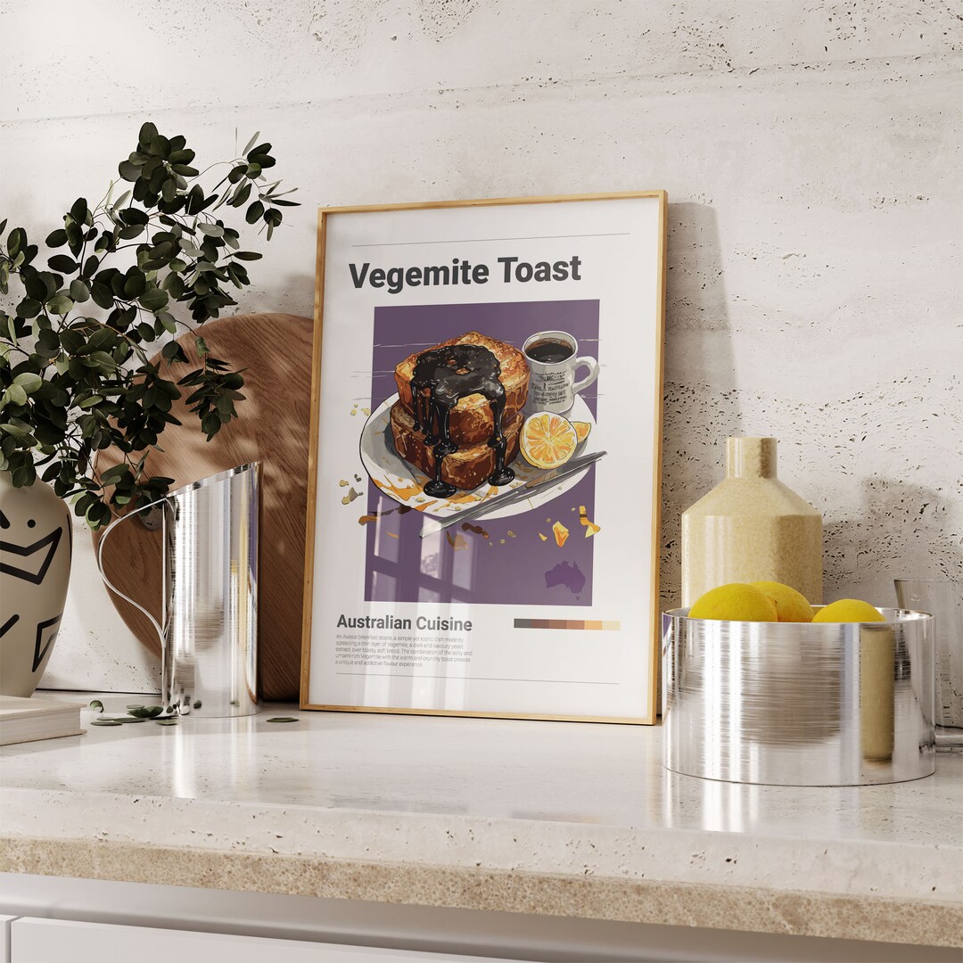 VEGEMITE TOAST POSTER Australian | Minimalist Wall Art Decor | Digital ...