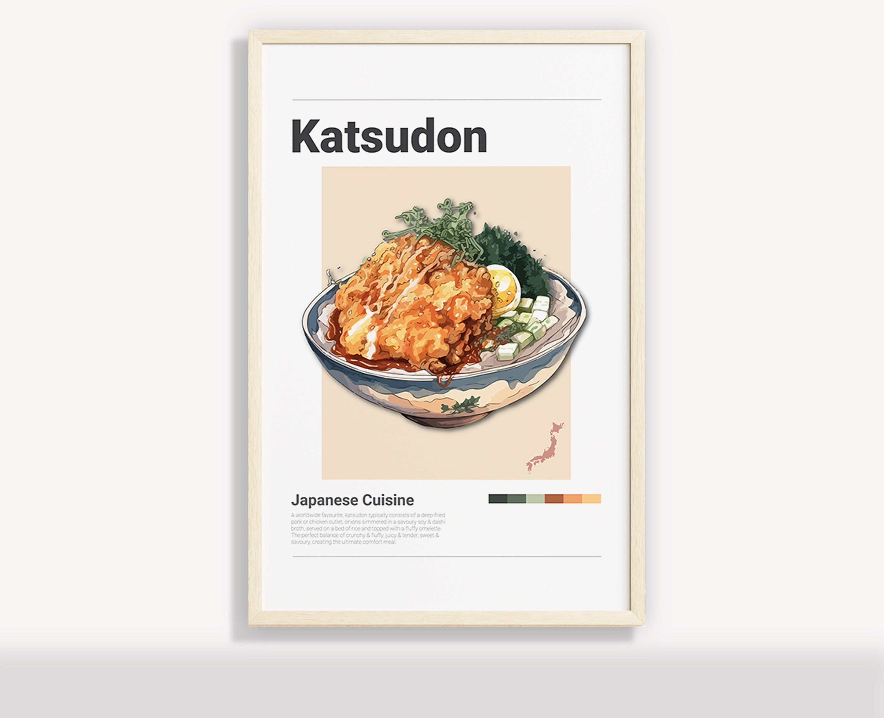 DONBURI KATSUDON POSTER Minimalist Japanese Wall Art Decor Digital ...