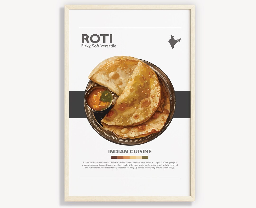 INDIAN ROTI POSTER | Minimalist Wall Art Decor | Digital Prints Poster ...