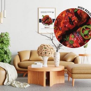 TANDOORI CHICKEN POSTER | Minimalist Indian Tandoor Chicken Wall Art ...