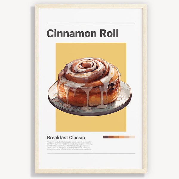 Cinnamon Roll Poster - Etsy