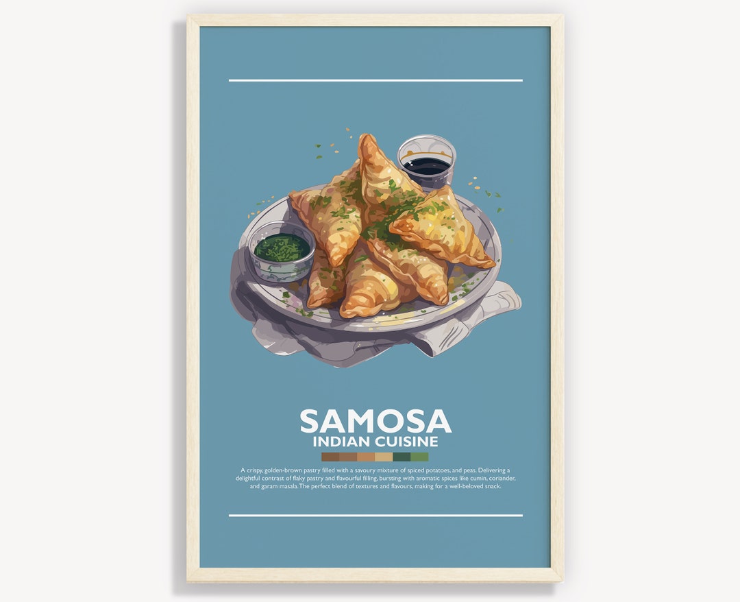 INDIAN SAMOSA POSTER | Minimalist Indian Samosa Wall Art Decor ...