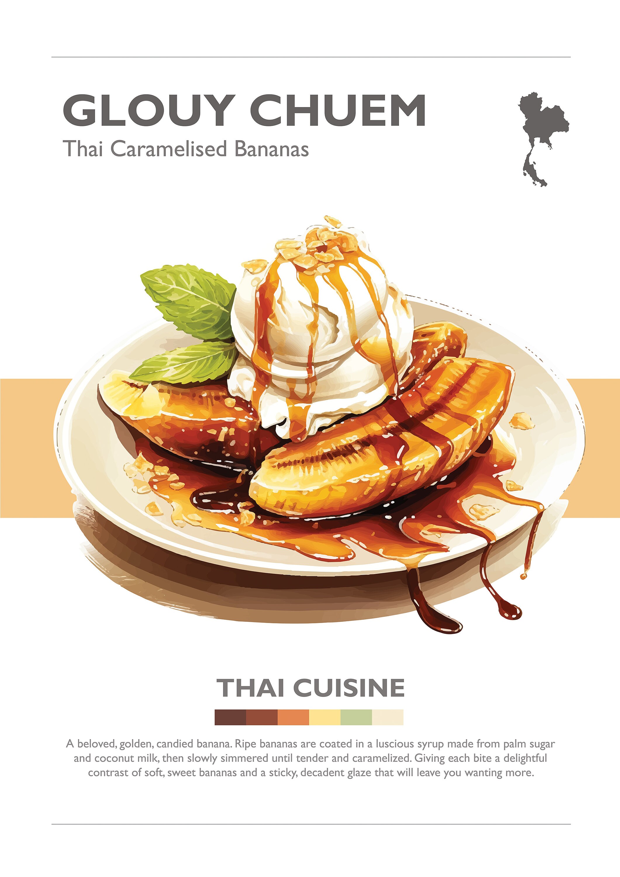 Set of 3 Thai Food Poster Bundle Wall Art Decor Minimalist Digital ...