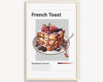 English Breakfast Poster Breakfast Art Print Eggs and - Etsy
