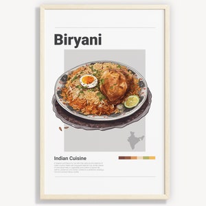 INDIAN BIRYANI POSTER | Minimalist Biryani Wall Art Decor | Digital ...