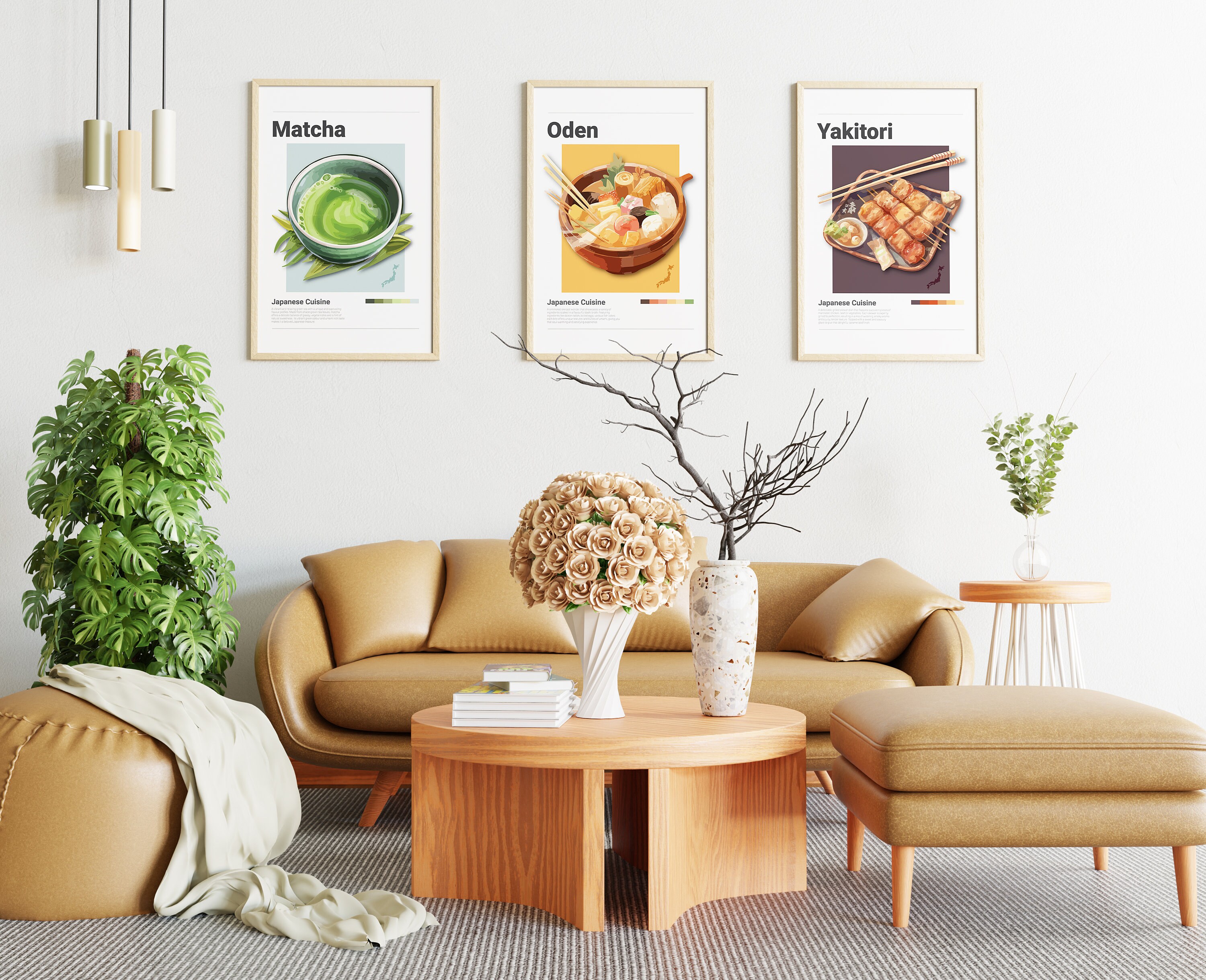 Japanese Food Poster Bundle Set of 3 Wall Art Decor Minimalist Digital ...