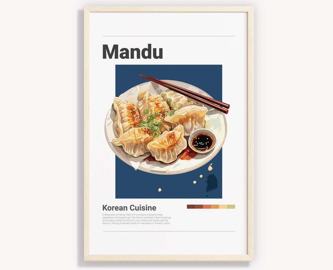 KOREAN MANDU POSTER Minimalist Wall Art Decor Digital Prints Poster Art Illustration Instant ...