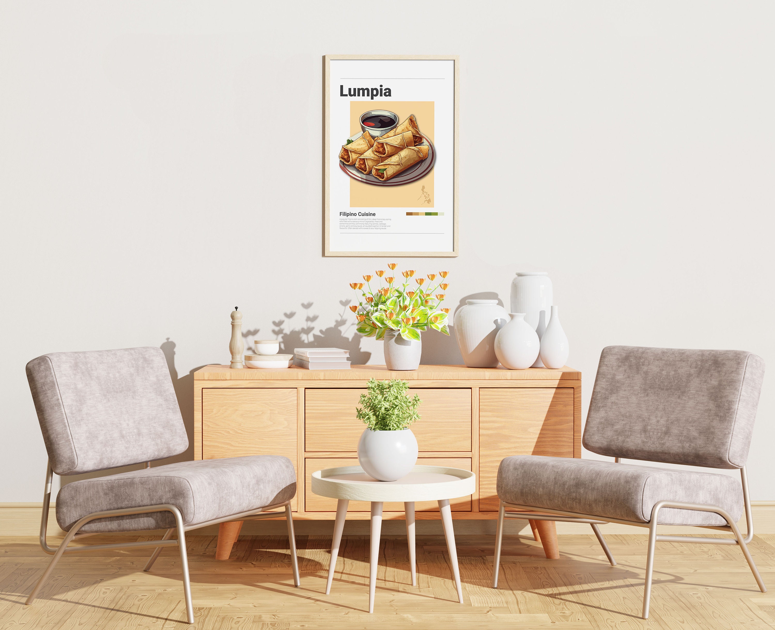 PHILIPPINES LUMPIA POSTER Minimalist Wall Art Decor Digital Prints ...