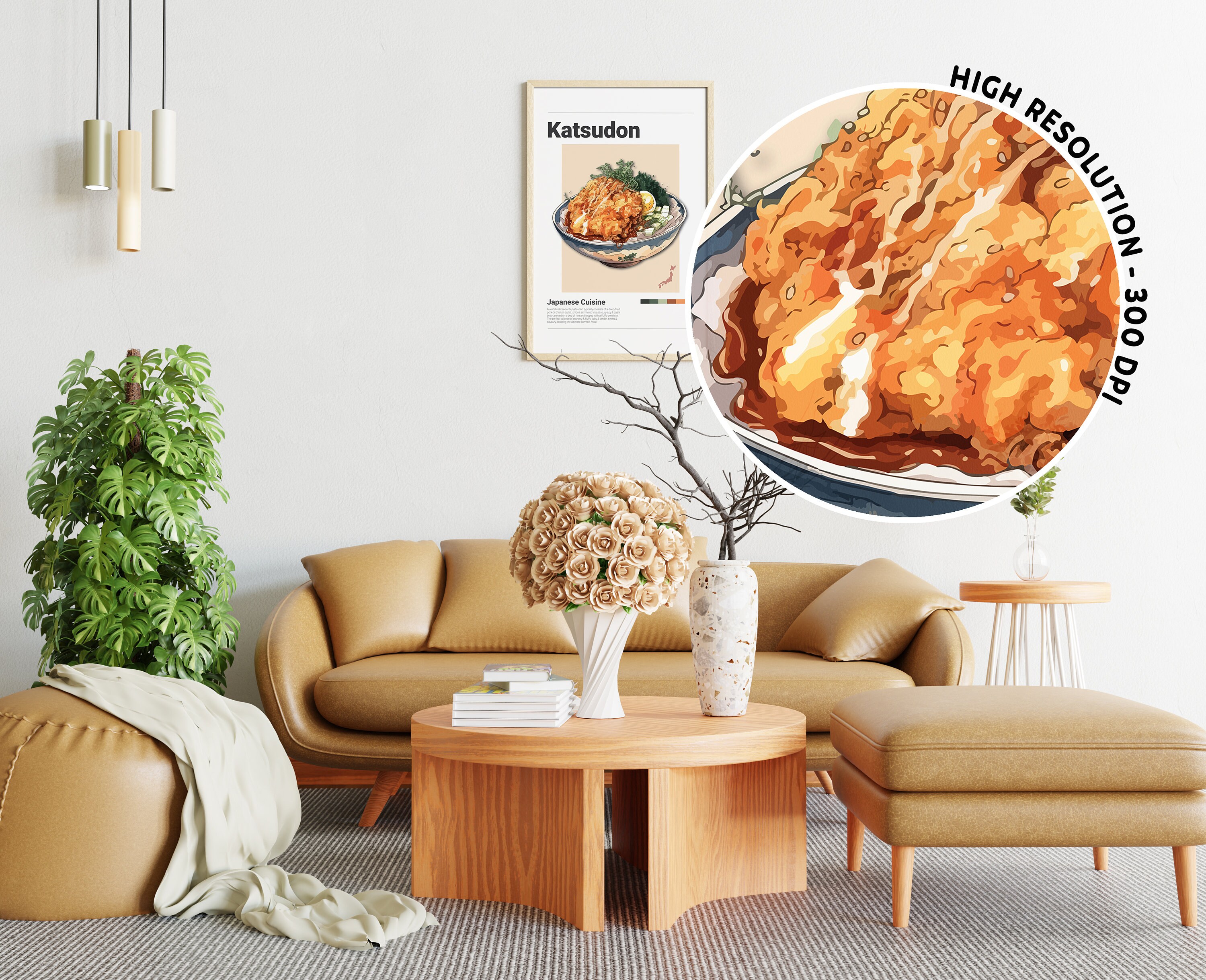 DONBURI KATSUDON POSTER Minimalist Japanese Wall Art Decor Digital ...